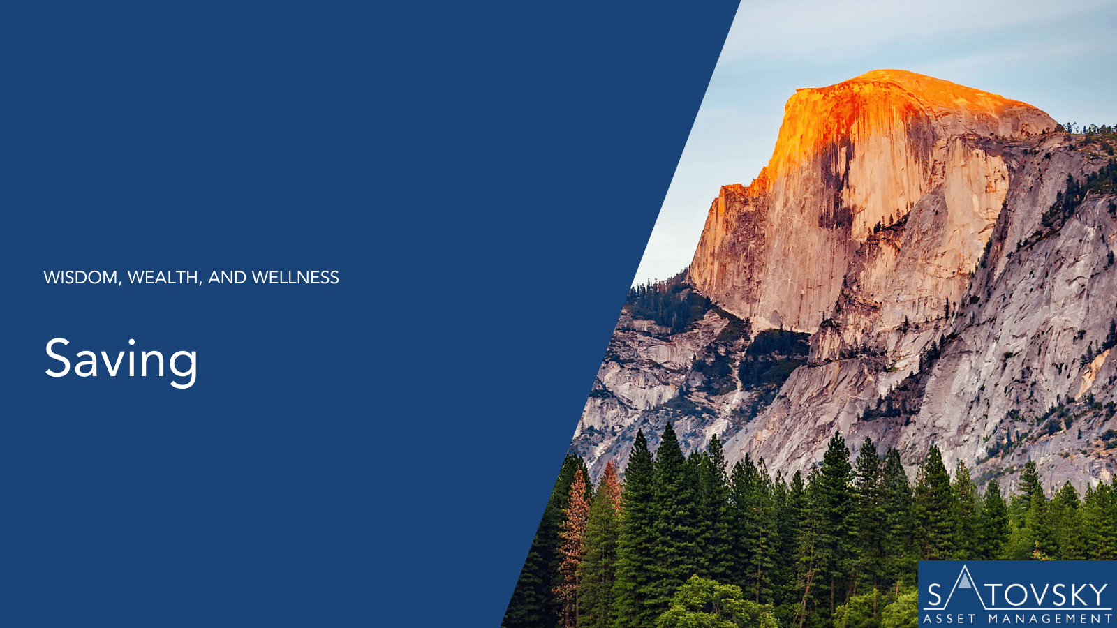 Saving | Wisdom, Wealth, and Wellness - Satovsky Asset Management
